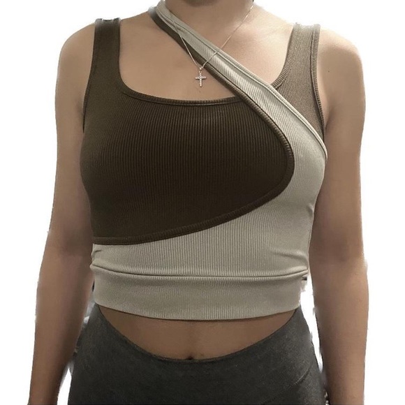 Cider | Tops | Brown And Gray Cider Crop Top | Poshmark